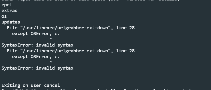 更新python3后，yum命令报错：except OSError, e | wangpc
